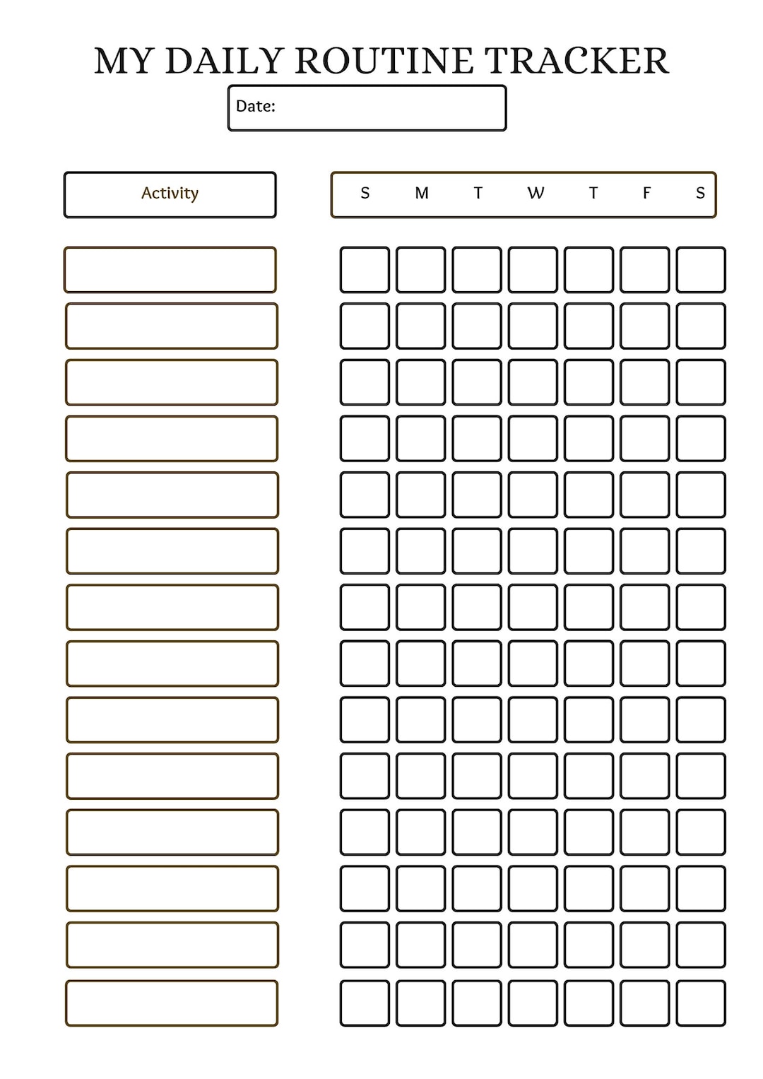 Daily Routine Tracker - Minimalist Design - Etsy