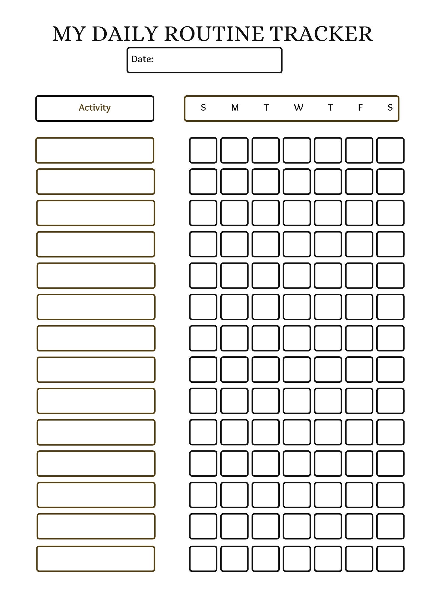 Daily Routine Tracker Minimalist Design - Etsy