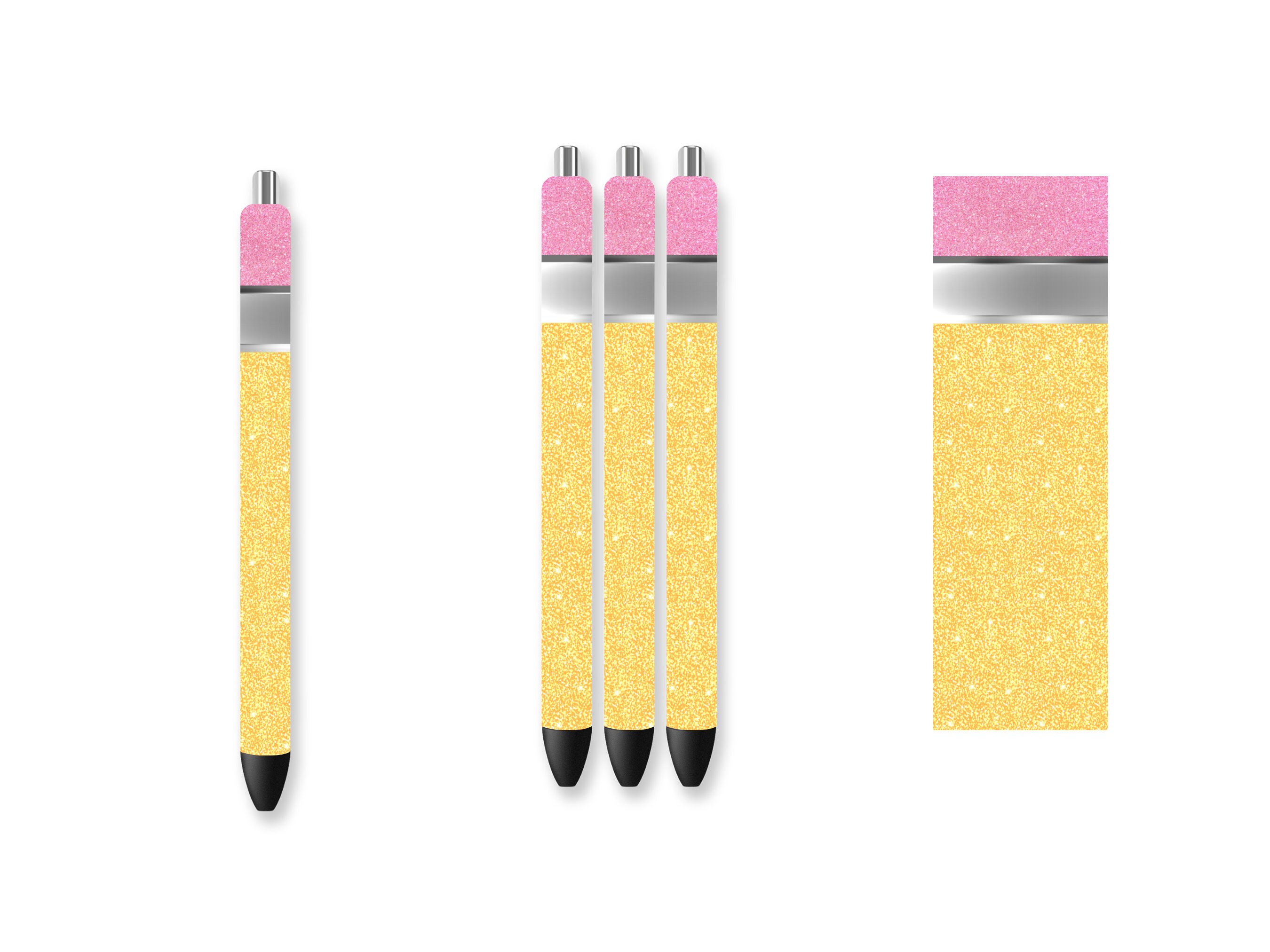 Glitter Pencil Pen Wrap || PNG || Seamless Pen Wrap || Glitter Pen Wrap ...