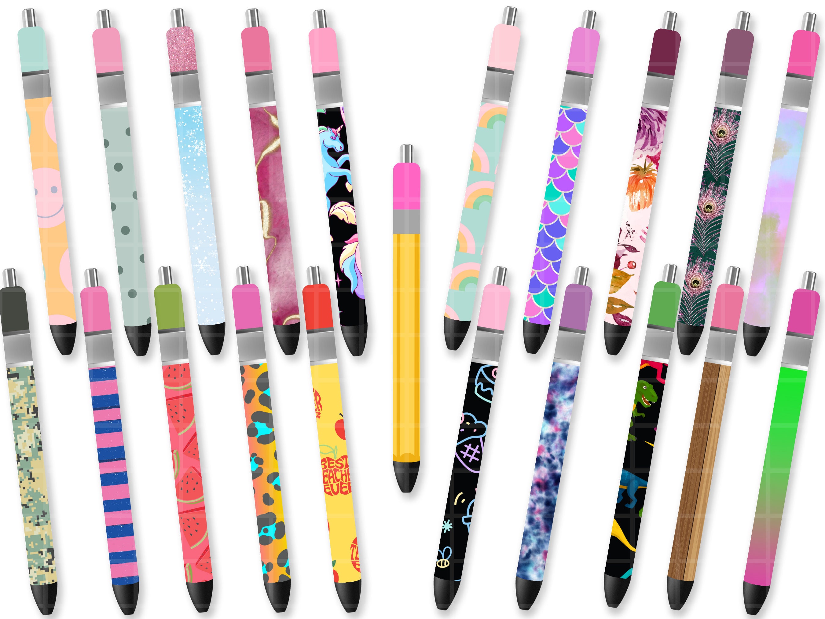 200+ Digital PNG Pencil Pen Wrap Bundle || Pen Wrap Sublimation Designs ...