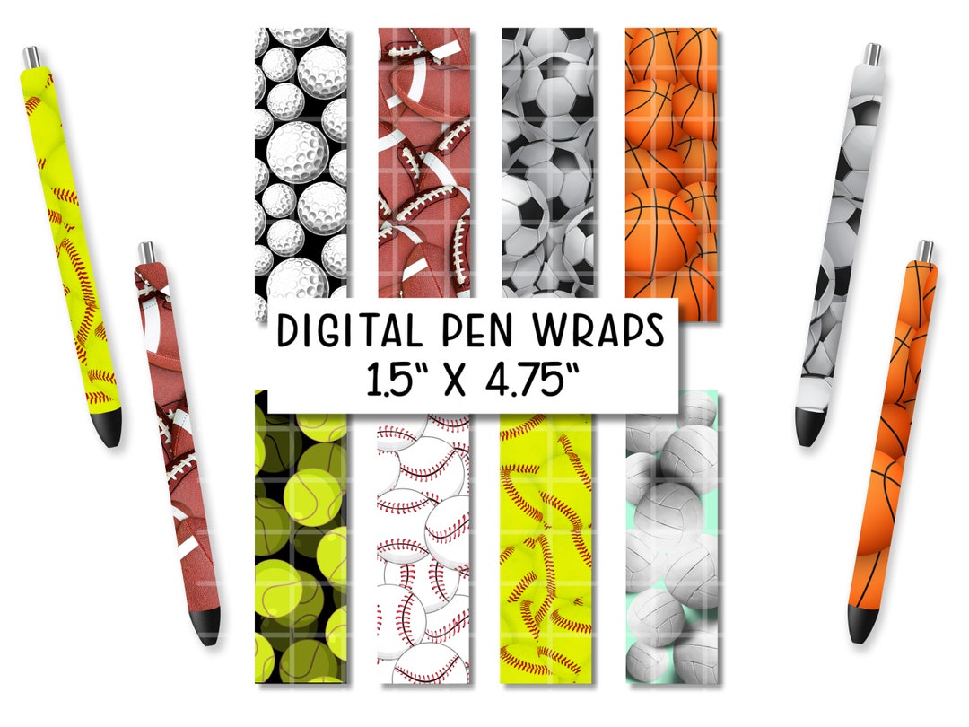 Assorted Sports Balls Pen Wrap Bundle || PNG || Football, Baseball ...