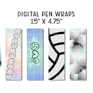 Volleyball Pen Wraps || Volleyball PNG || Glitter Pen Wrap || Pen Wrap ...