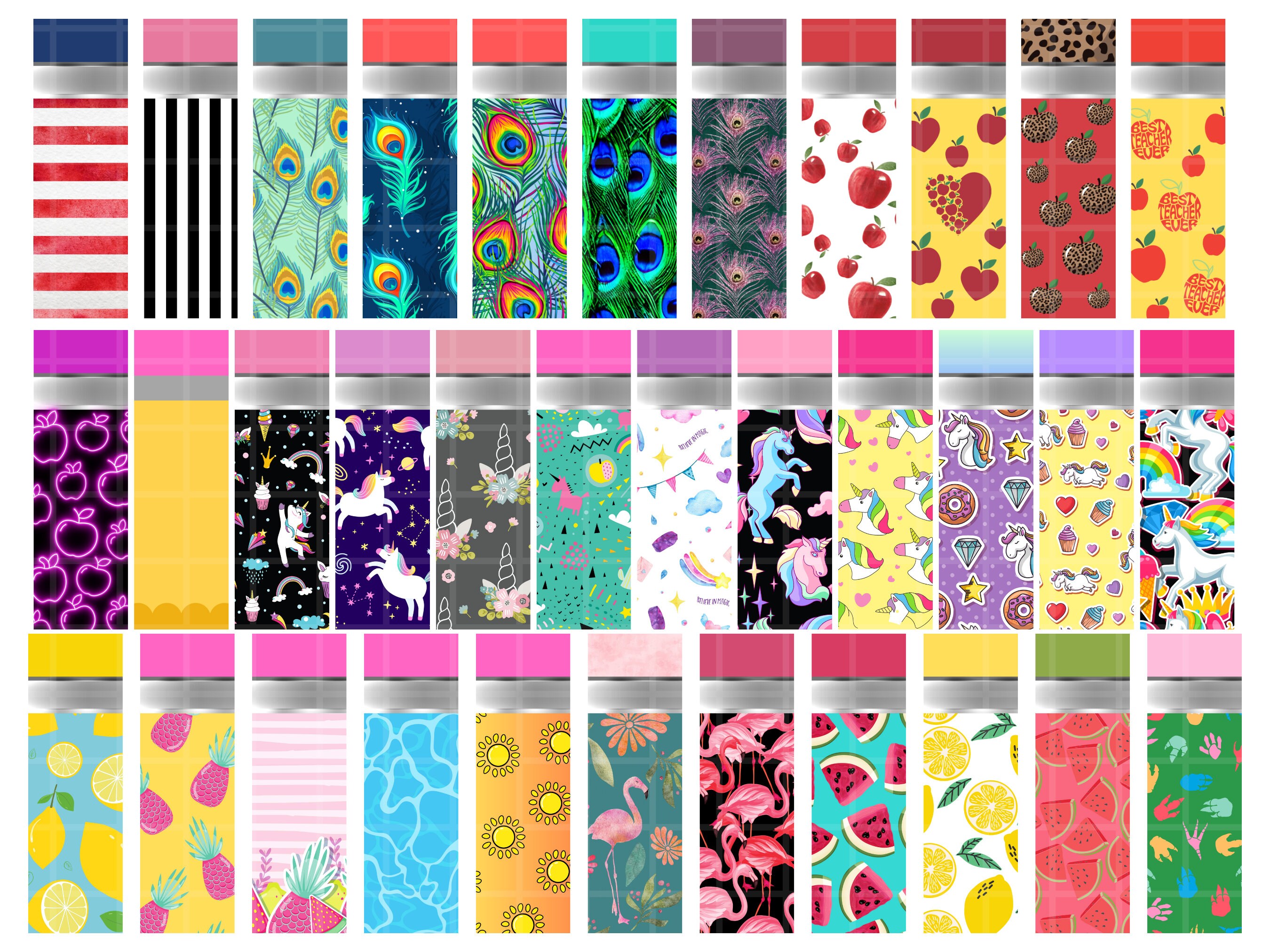 200+ Digital PNG Pencil Pen Wrap Bundle || Pen Wrap Sublimation Designs ...