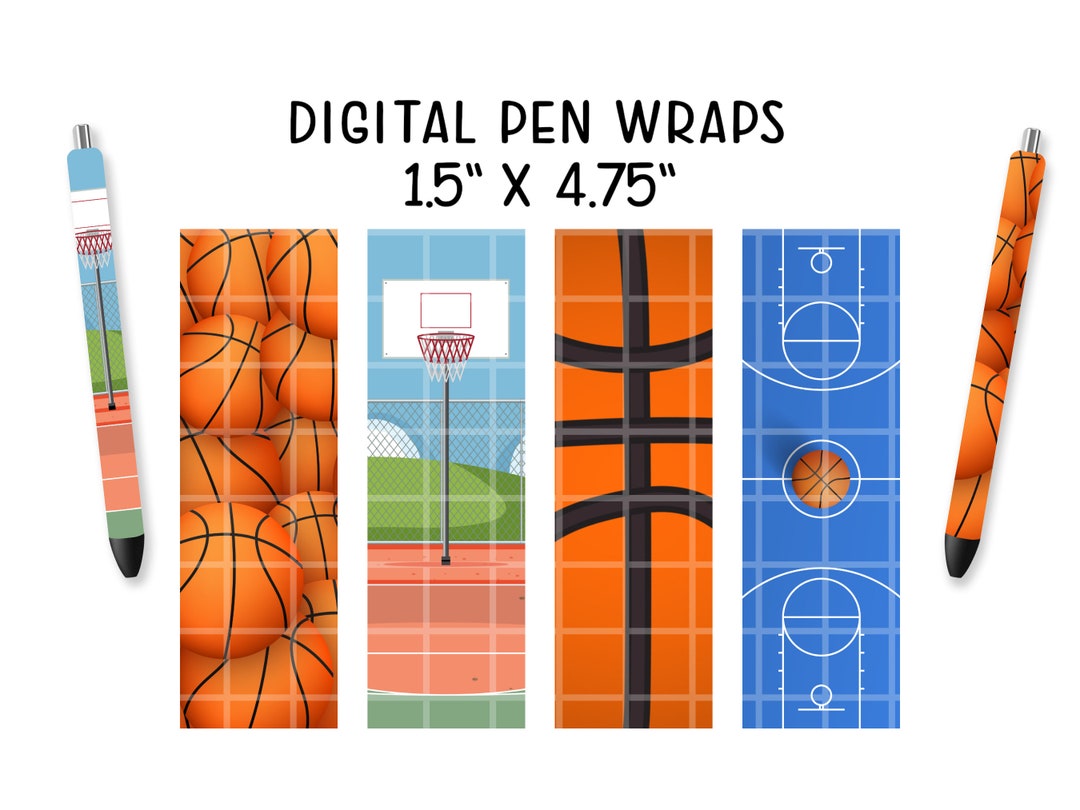 Basketball Pen Wraps || PNG || Seamless Pen Wrap || Glitter Basketball ...