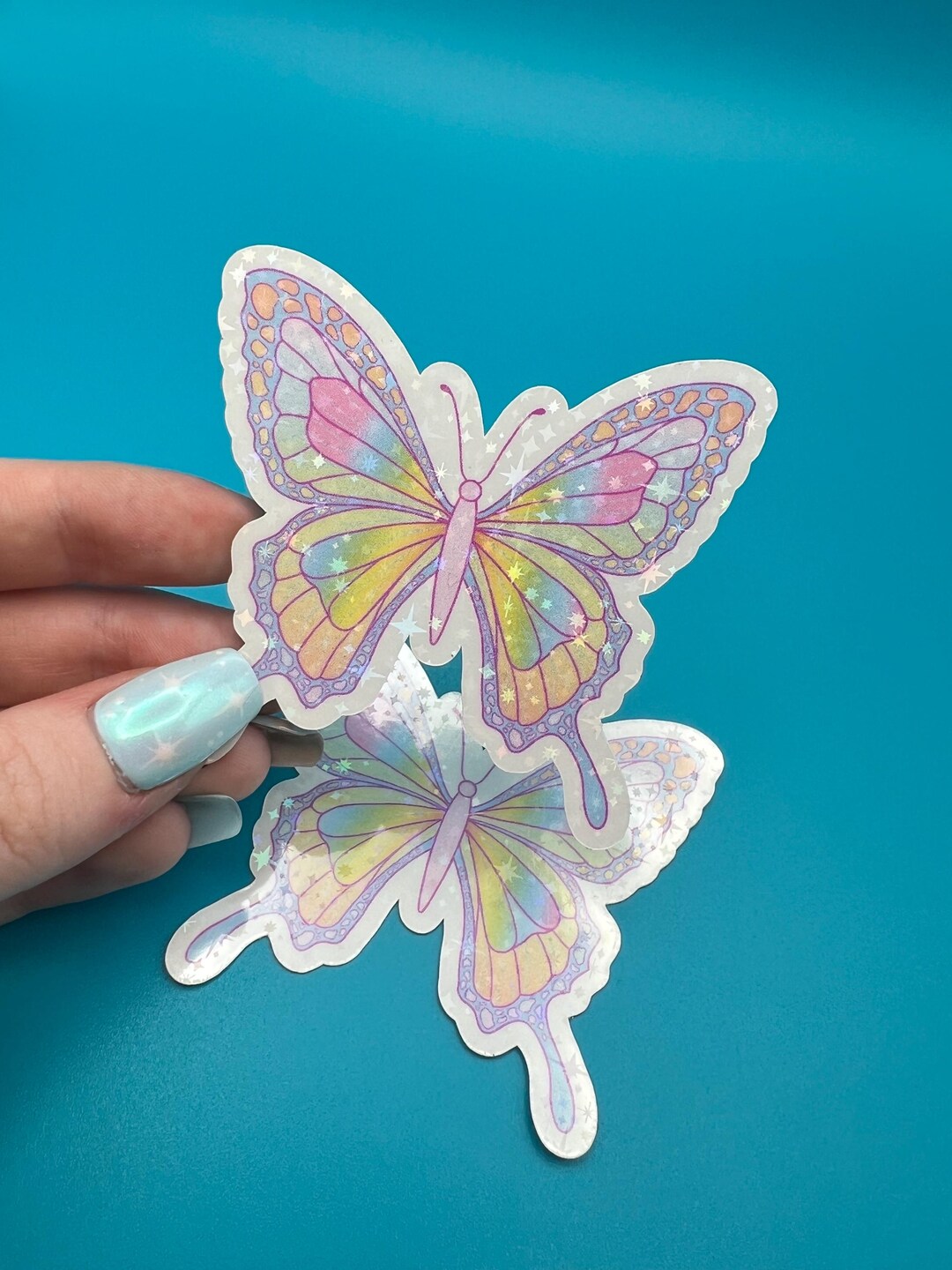 Holographic Butterfly Sticker | Pastel Star Vinyl, Waterproof - Etsy