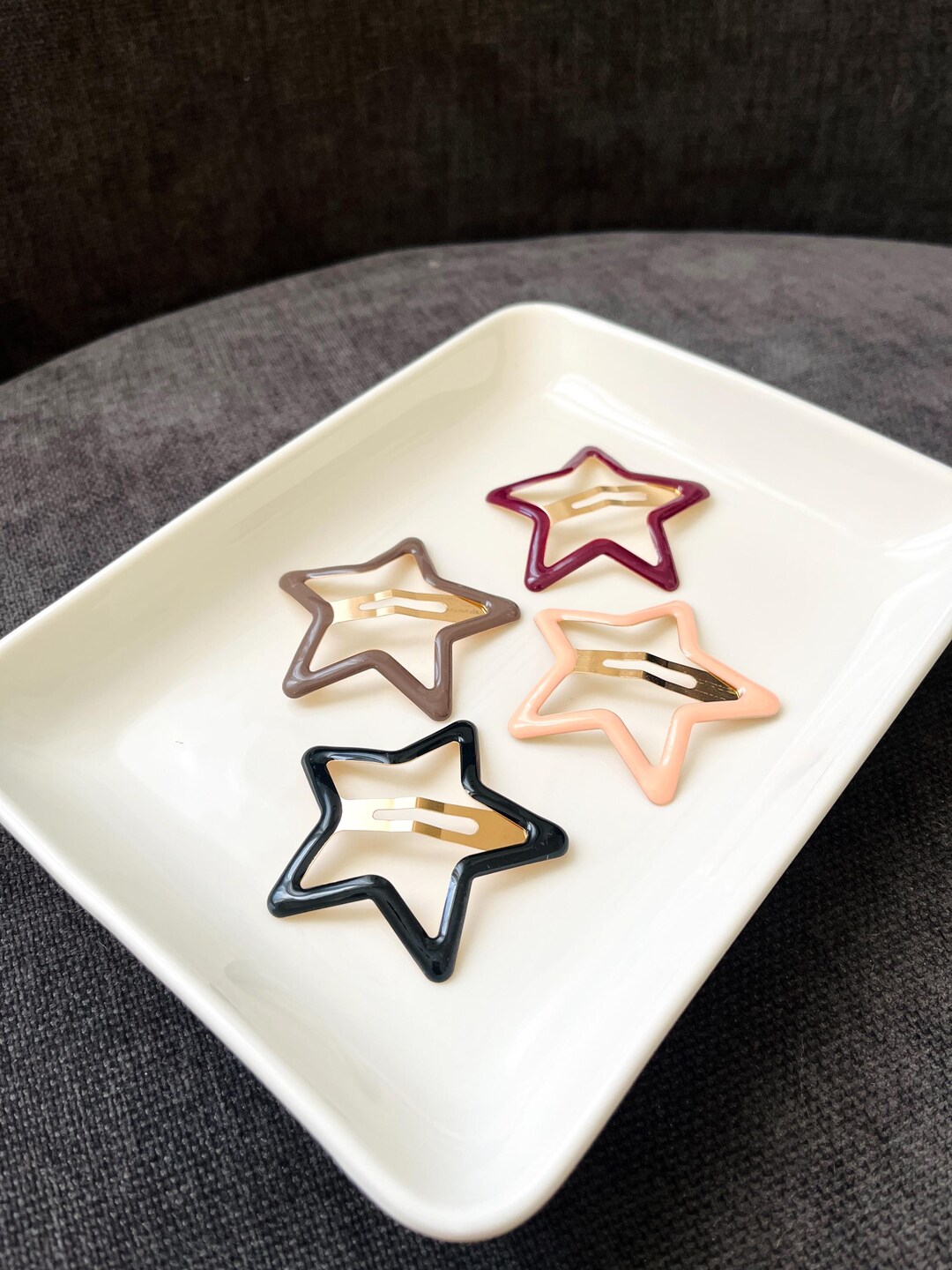 Y2K Star Hair Clips: Jumbo Gothic Barrettes, Grunge Jewelry (2pcs) - Etsy