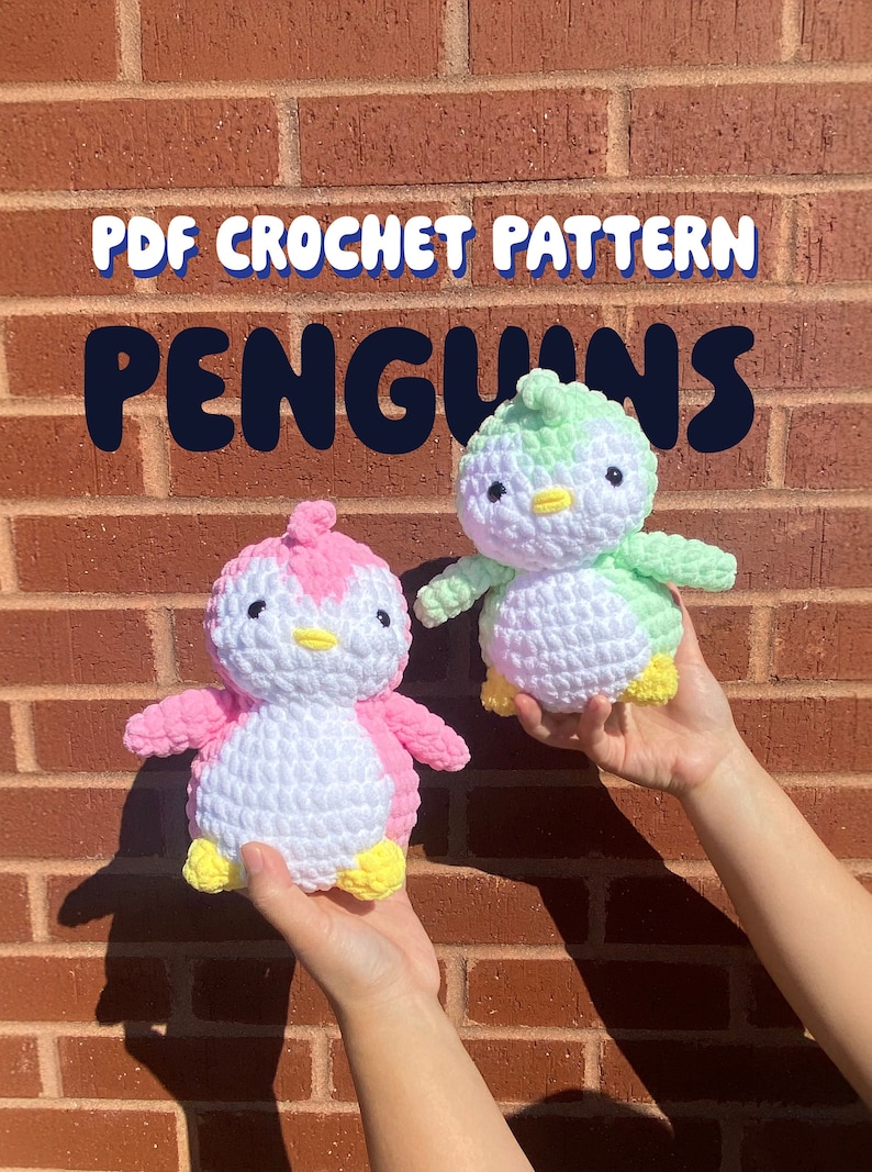 Pudgy Penguin Crochet Pattern, Chunky Penguin With Cheeks, PDF Crochet ...