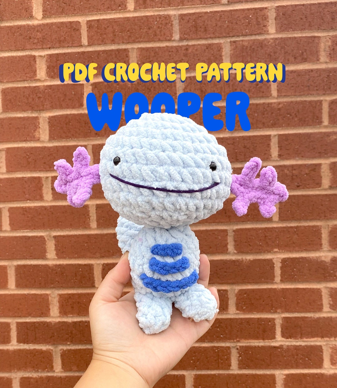 PDF CROCHET PATTERN, Wooper Crochet Pattern, Easy Pokemon Crochet ...