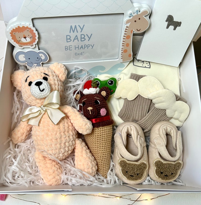 Newborn Baby Gift Set of Rattle Teddy Bear Angel Socks Soft - Etsy