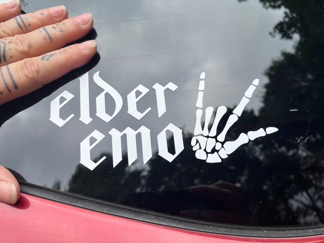 Skeleton Rock on Elder Emo Vinyl Decal - Etsy