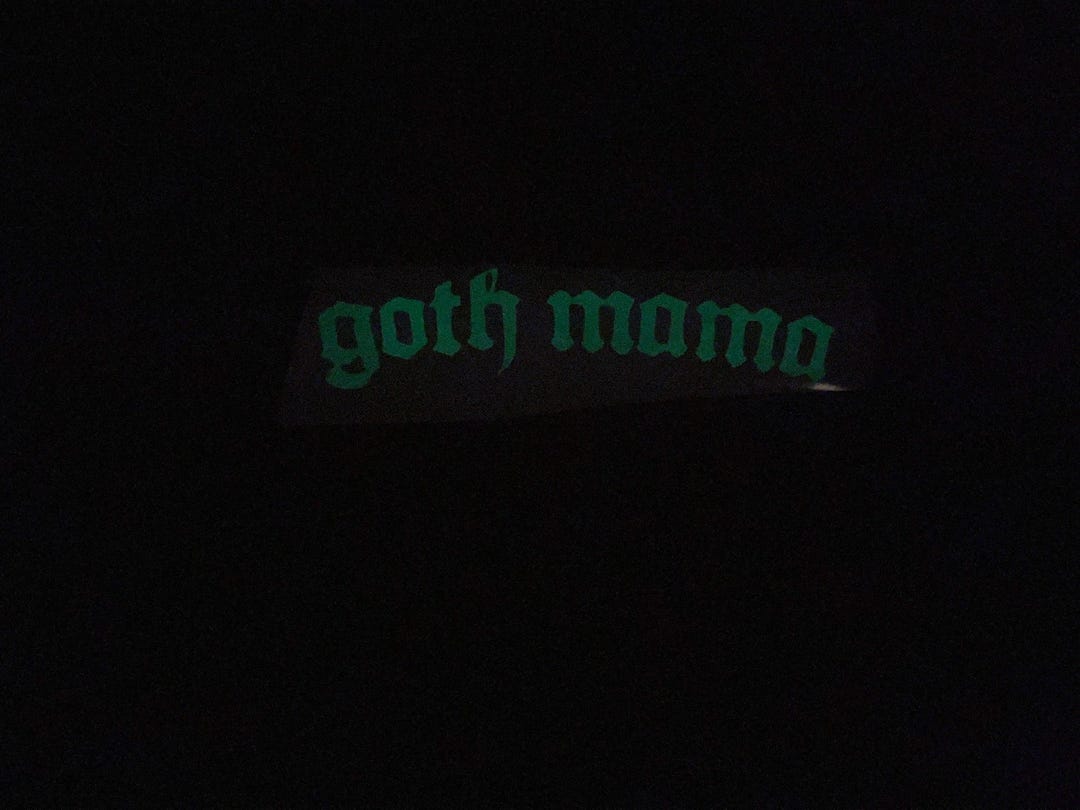 Goth Mama Spooky Mom Vinyl Car Decal Holographic Black White Matte Glow ...