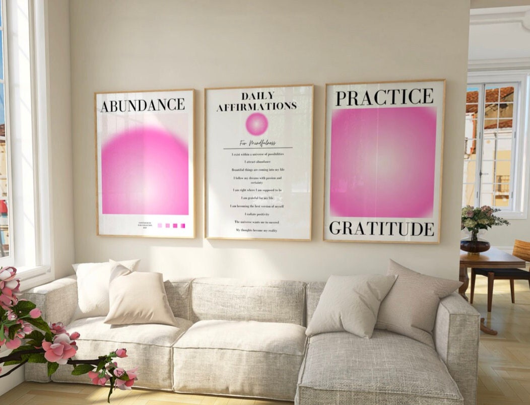 Set of 3 Affirmation Poster, Gradient Print, Set of 3 Poster, Decor ...