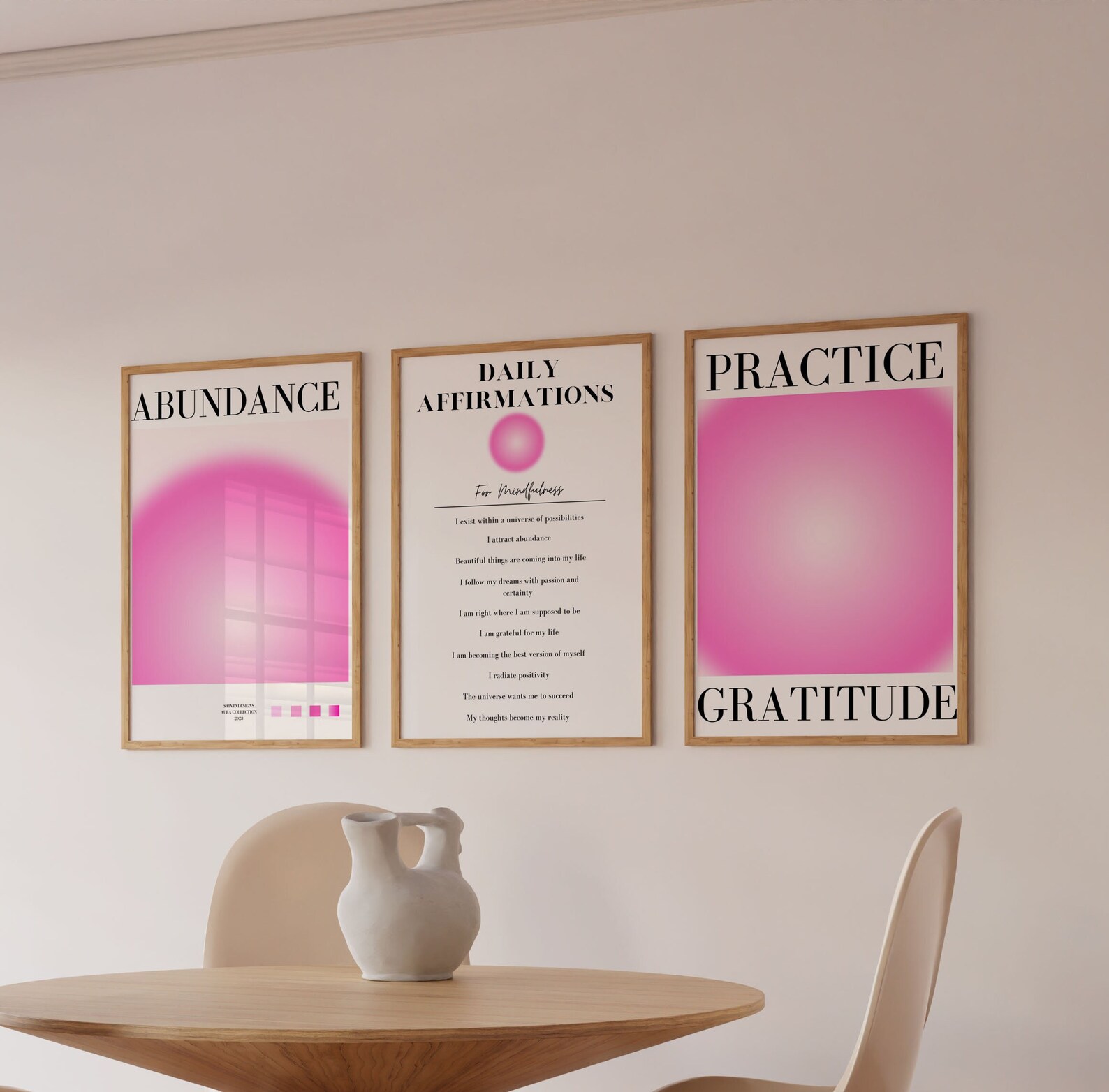 Set of 3 Affirmation Poster, Gradient Print, Set of 3 Poster, Decor ...