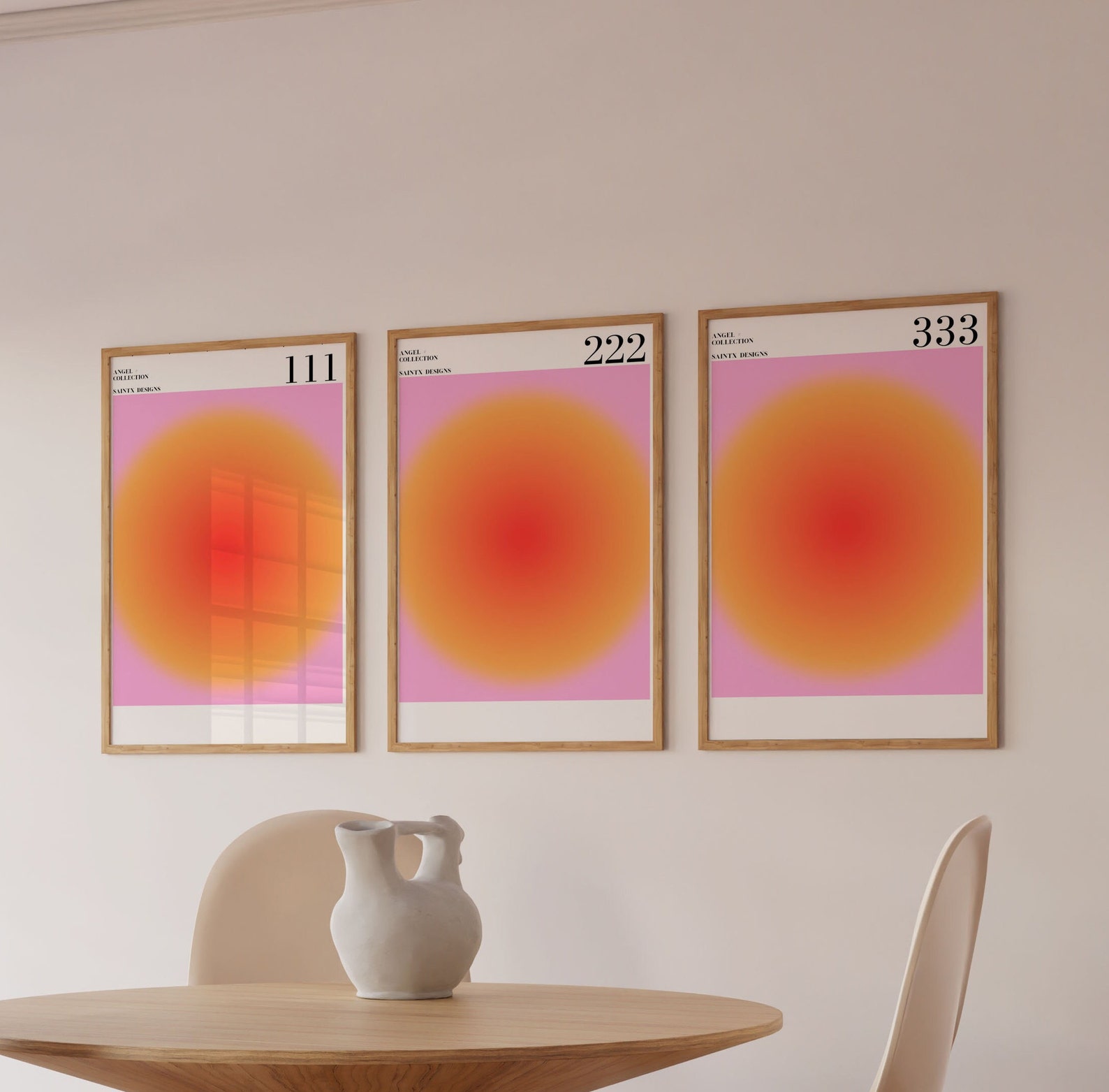 Set of 3 Poster Set Angel Number Poster Positive Aura Poster - Etsy