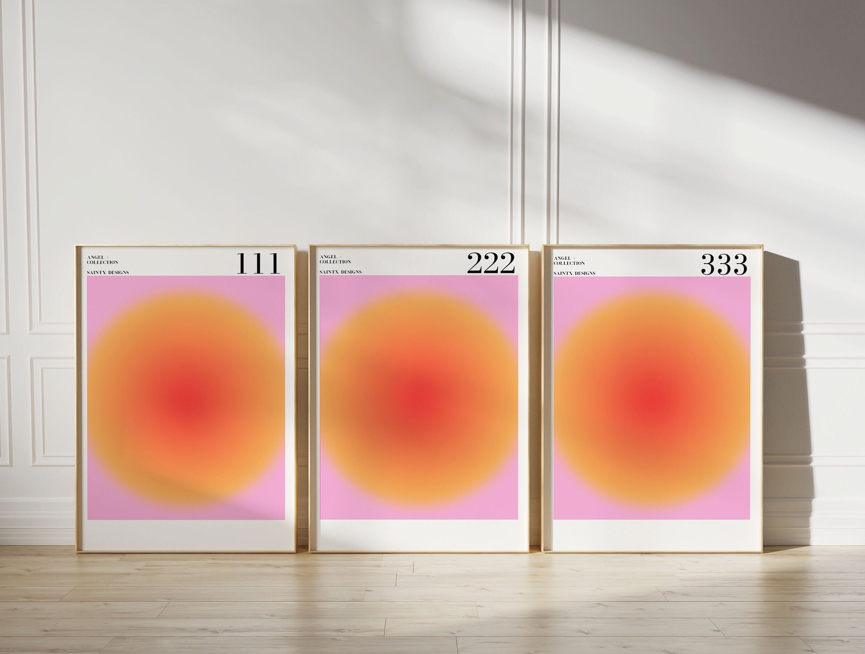 Set of 3 Poster Set Angel Number Poster Positive Aura Poster - Etsy