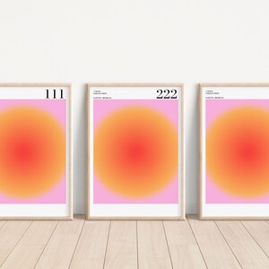 Set of 3 Poster Set Angel Number Poster Positive Aura Poster - Etsy
