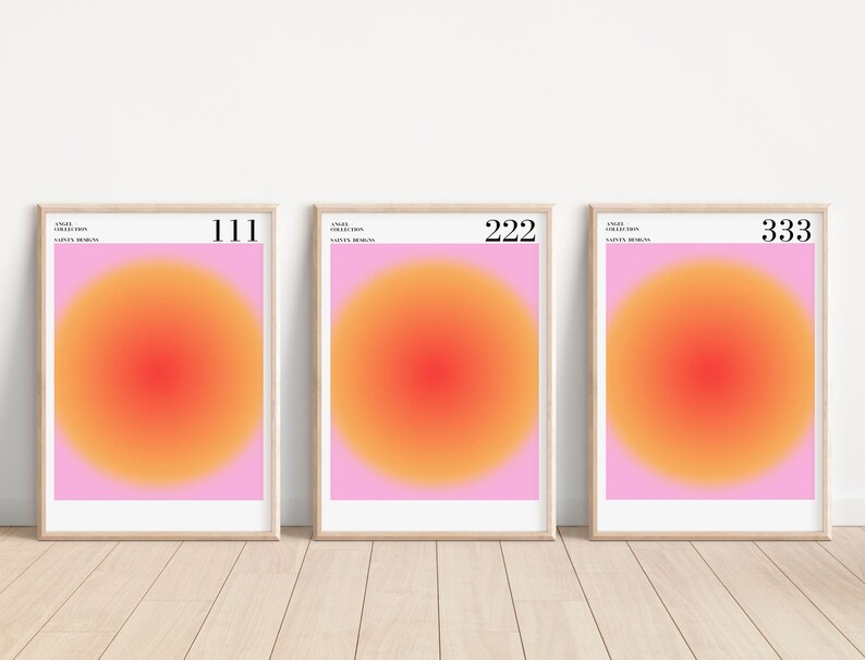 Set of 3 Poster Set Angel Number Poster Positive Aura Poster - Etsy