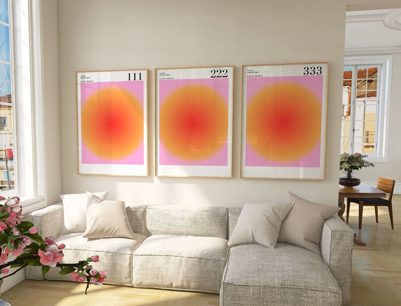 Set of 3 Poster Set Angel Number Poster Positive Aura Poster - Etsy