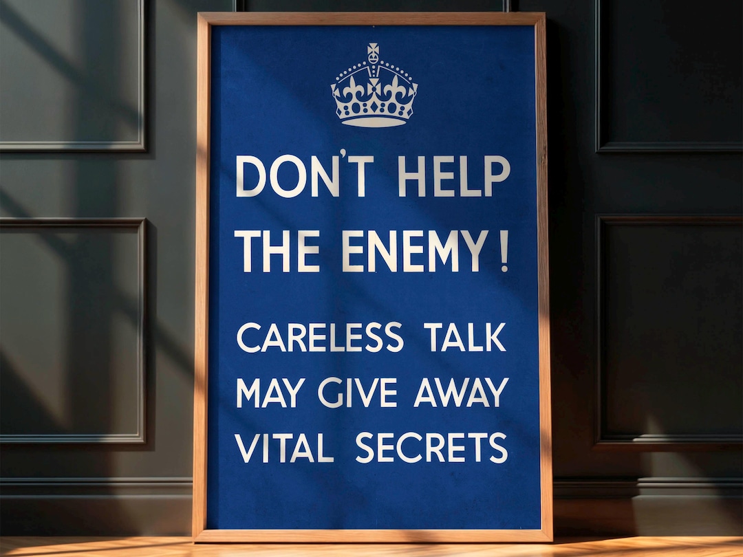 Rare Vintage Poster, WWII Propaganda, Careless Talk Wartime Military ...