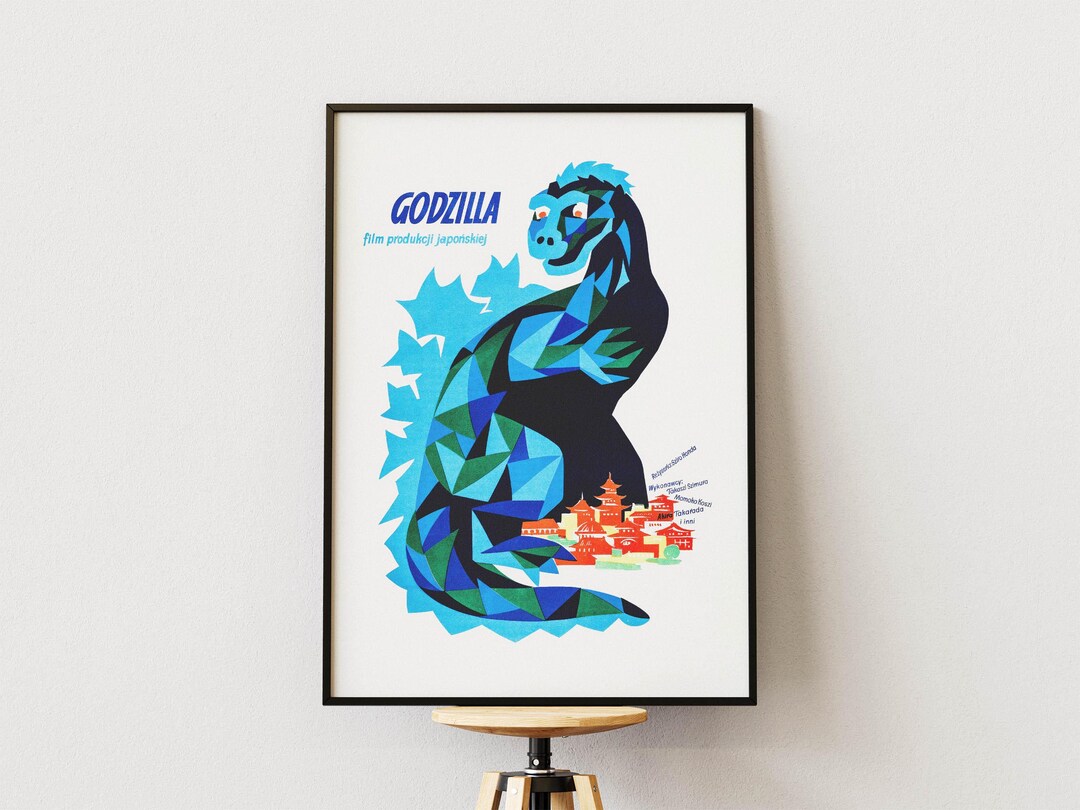 Godzilla Movie Poster, Polish Design Art, Big G, Gojira, Kaiju Vintage ...