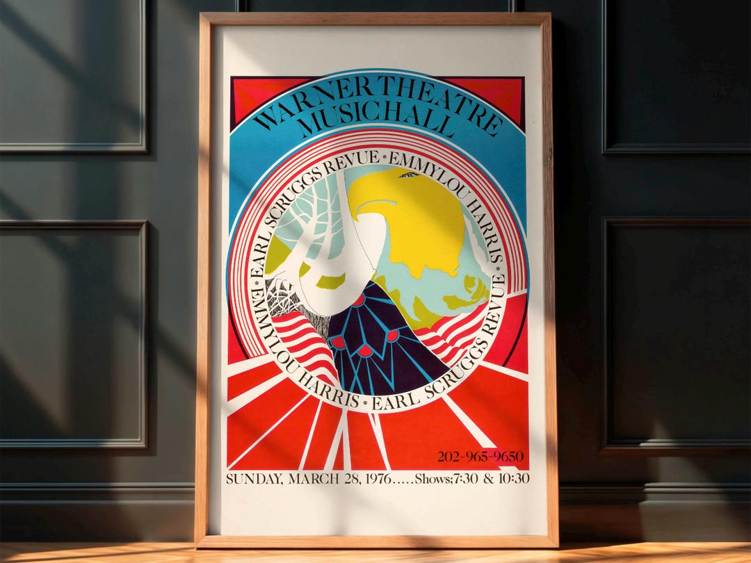 Emmylou Harris & Earl Scruggs 1976 Concert Poster - Vintage Country ...