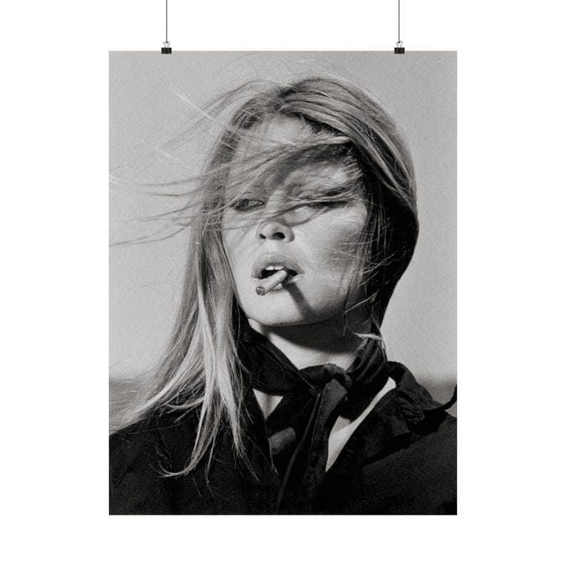 Brigitte Bardot With Cigarette Poster, Retro Movie Print, Memorabilia ...