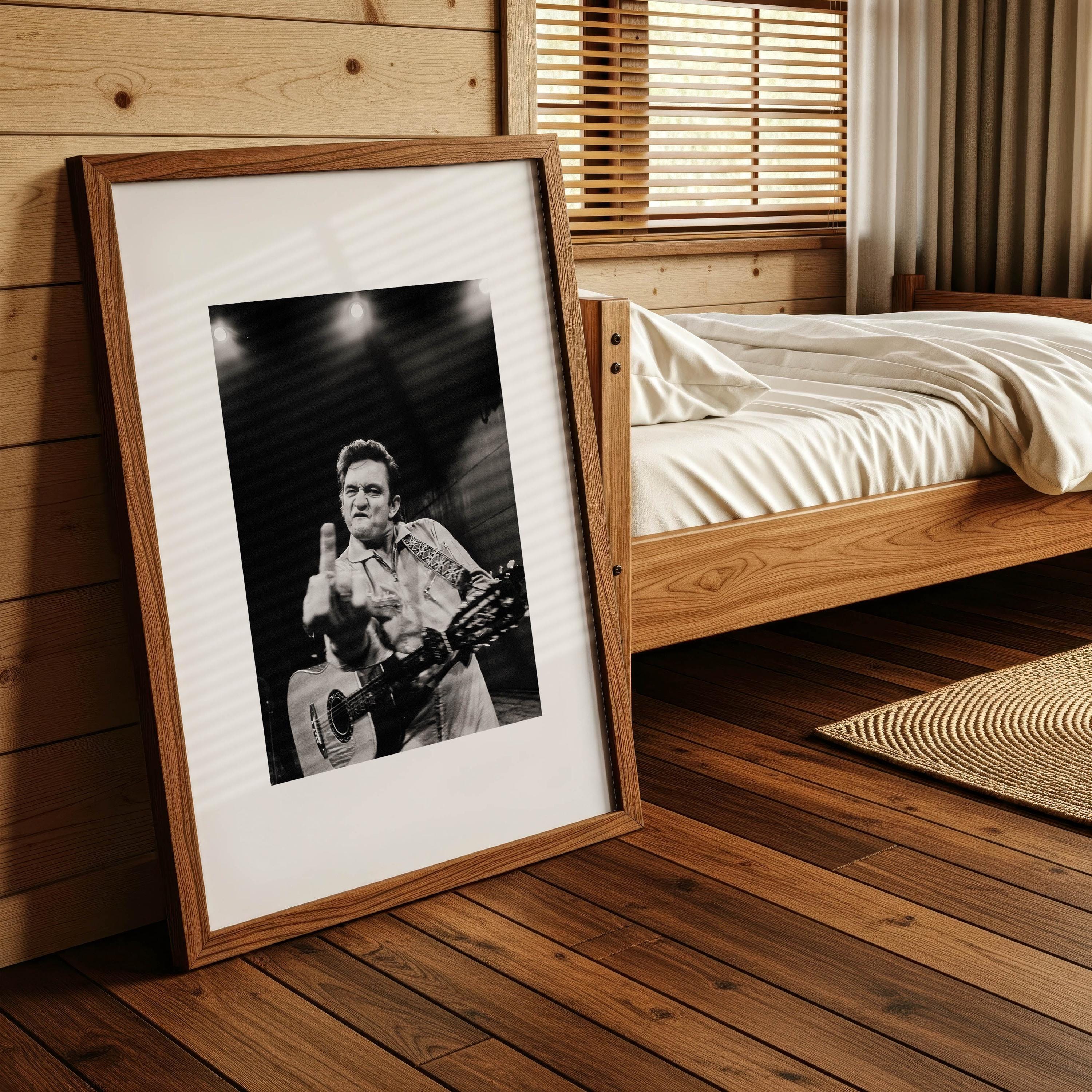 Johnny Cash Middle Finger Photo Poster - Iconic San Quentin Prison ...