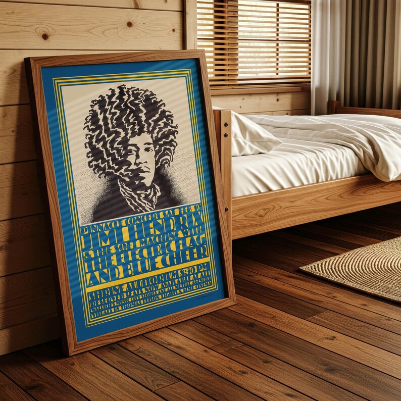 Jimi Hendrix Iconic 1968 Concert Poster - Psychedelic Rock Wall Art - Etsy