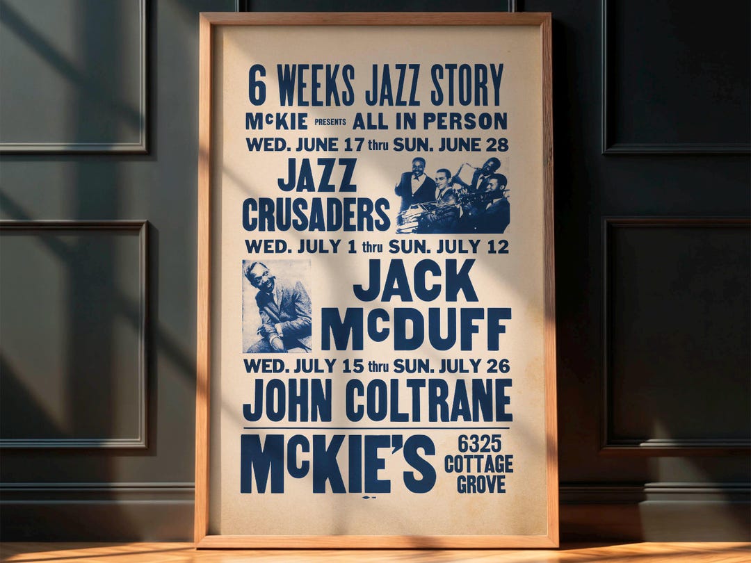 John Coltrane 1964 Chicago Jazz Concert Poster - Mckie's 10-day ...