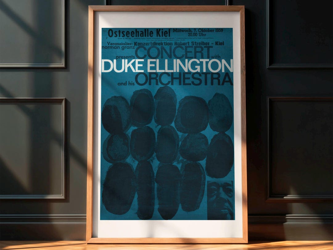 Vintage Jazz Concert Poster - Duke Ellington 1959 Germany, Rare Music ...