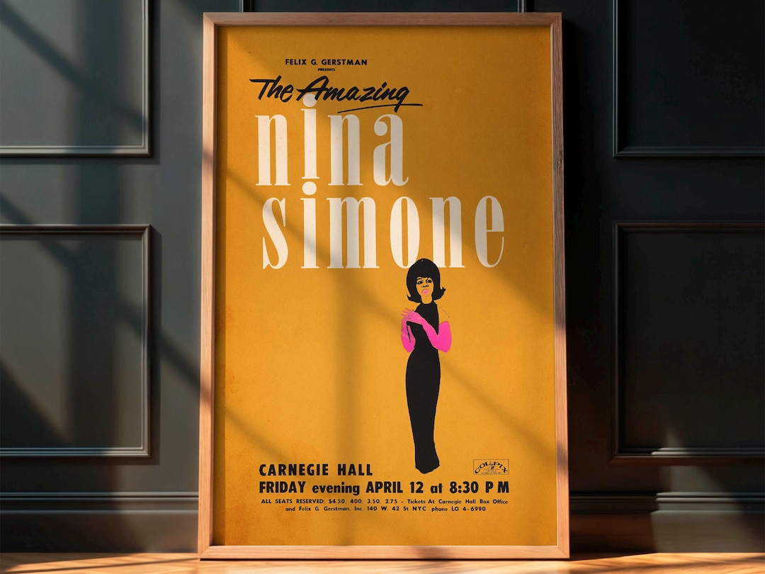 Nina Simone Poster - 1963 Carnegie Hall NY Concert - Jazz Music ...
