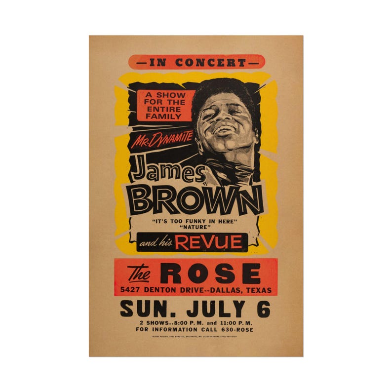 James Brown 1980 Dallas Concert Poster - Very Rare - Etsy