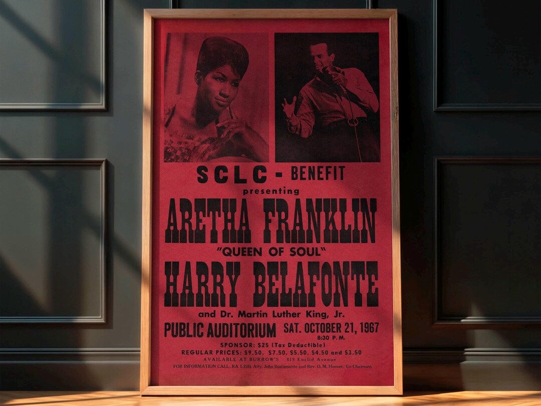 Very Rare Concert Poster - Aretha Franklin and Martin Luther King Jr ...