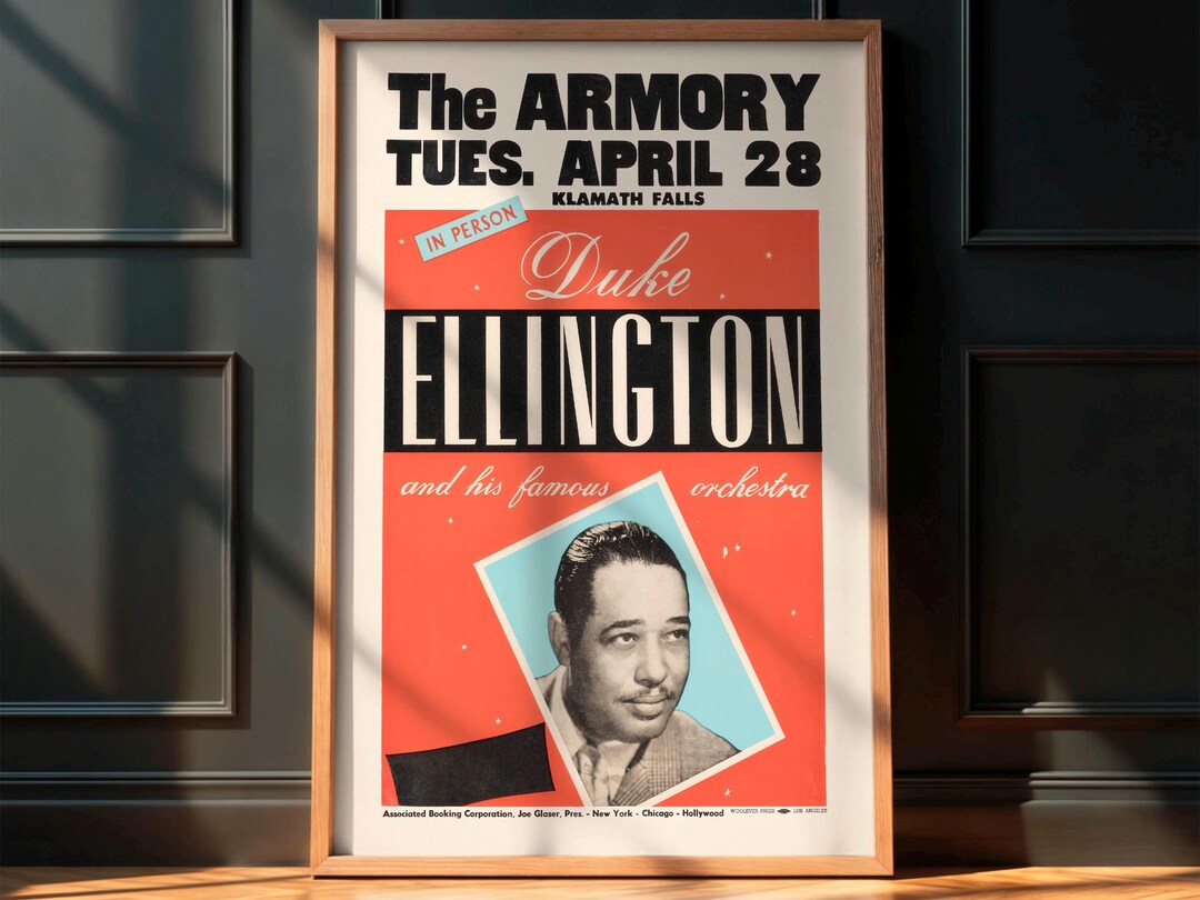 Vintage Jazz Concert Poster - Duke Ellington 1953, Rare Music Print ...