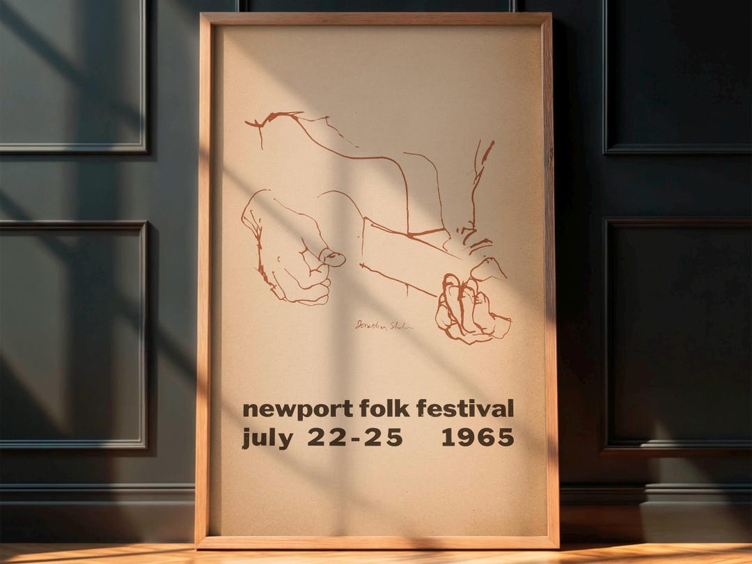 Newport Folk Festival 1965 Poster - Bob Dylan Goes Electric - Vintage ...