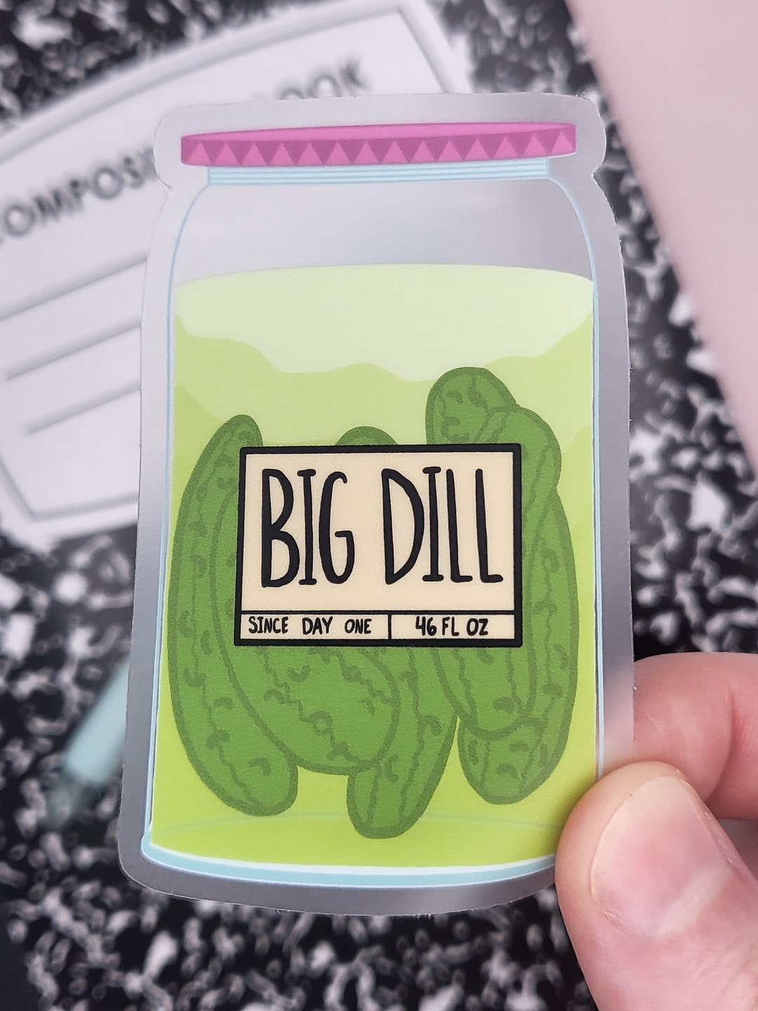 Big Dill Pickle Jar Transparent Sticker - Etsy