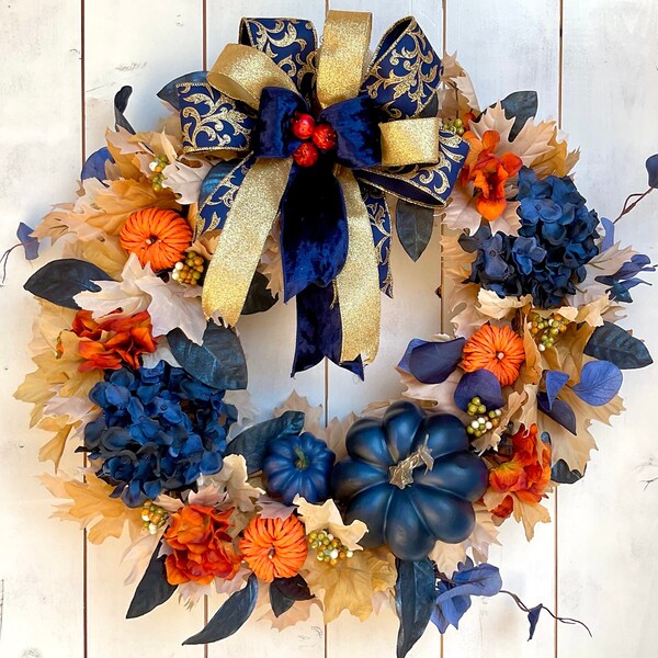 Blue Fall Wreath - Etsy