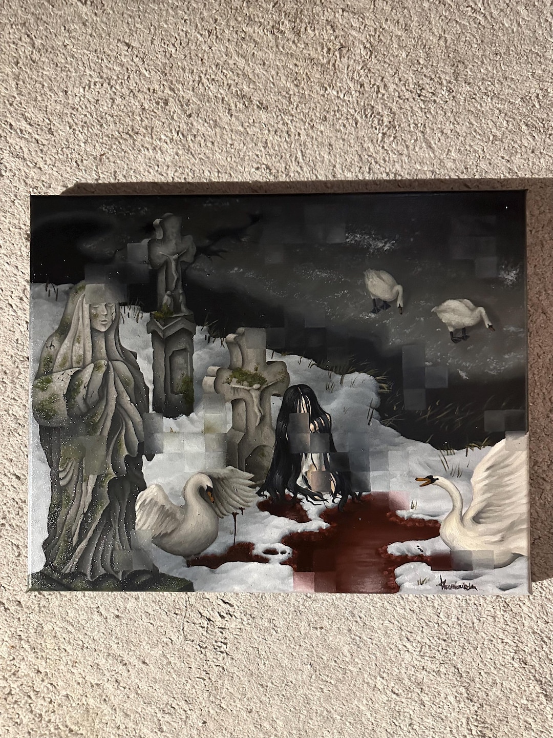 Cry of the Beautiful (pixelated) Oil Painting - Etsy