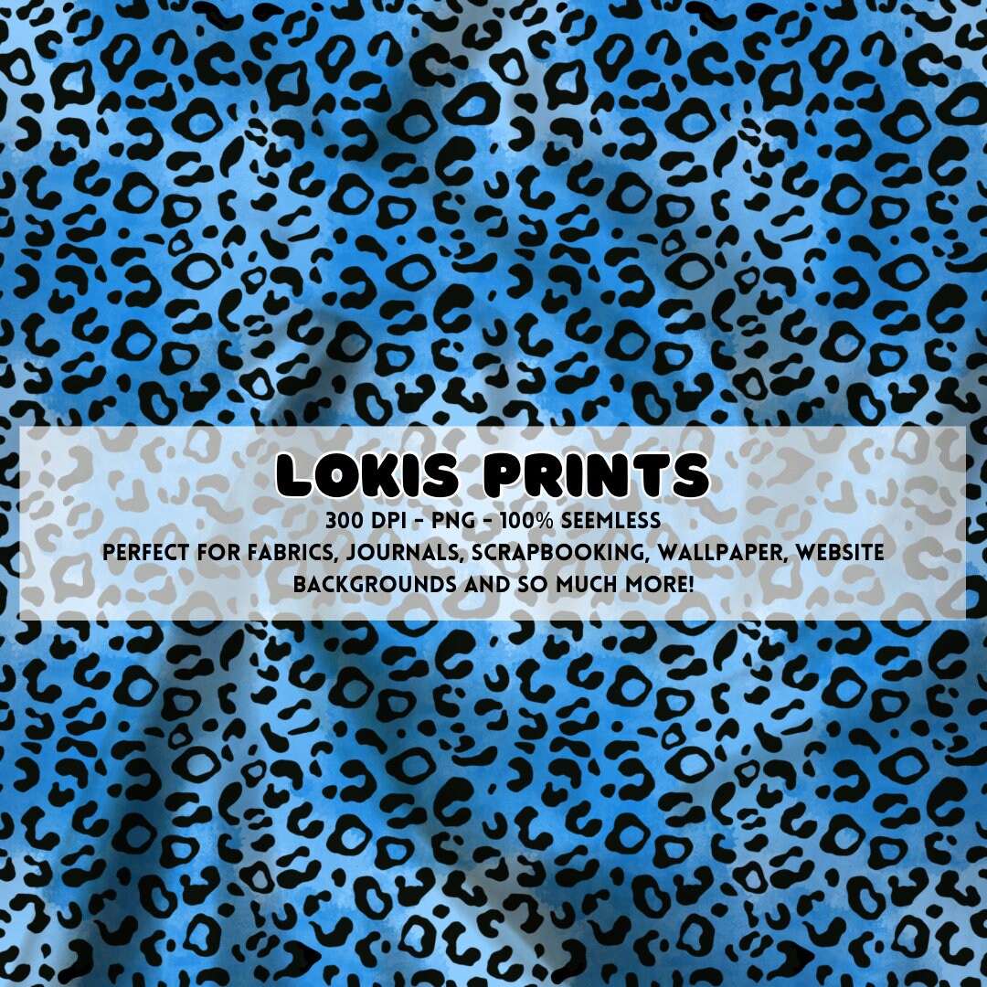 Blue Leopard Print Watercolour Seamless Pattern | Animal Fur Leopard ...