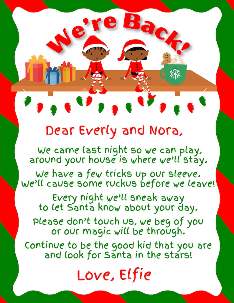 Editable Elf on the Shelf Letters - Etsy