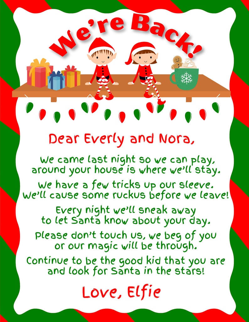 Editable Elf on the Shelf Letters - Etsy