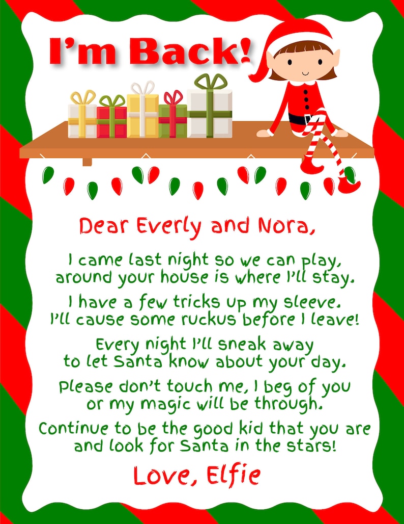 Editable Elf on the Shelf Letters - Etsy