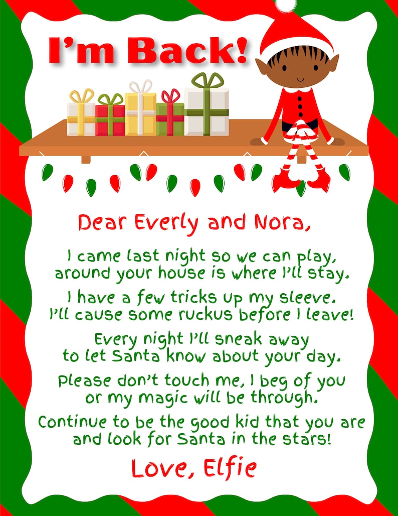 Editable Elf on the Shelf Letters - Etsy