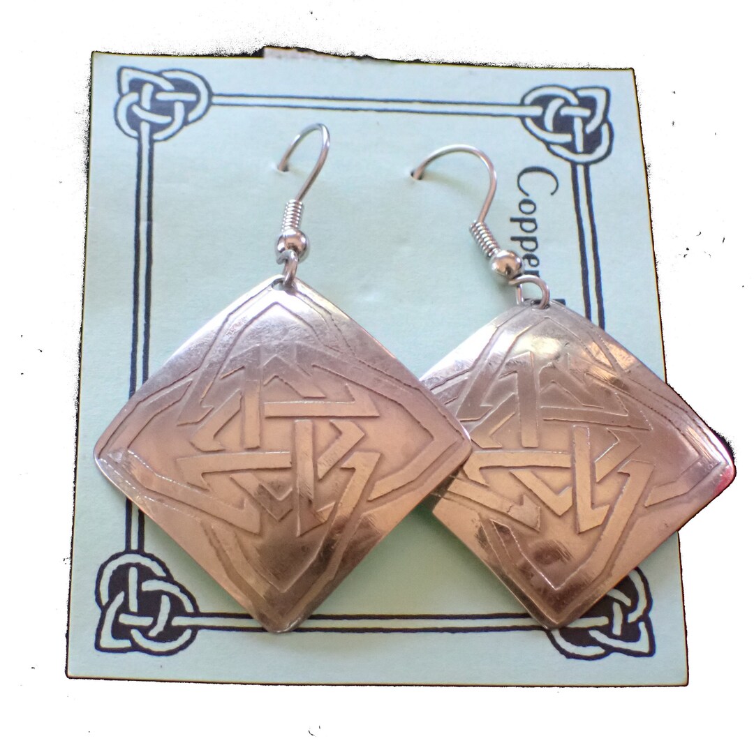 Celtic Knots Acid Etched Handmade Brass Casual Drop Earrings by Robert ...