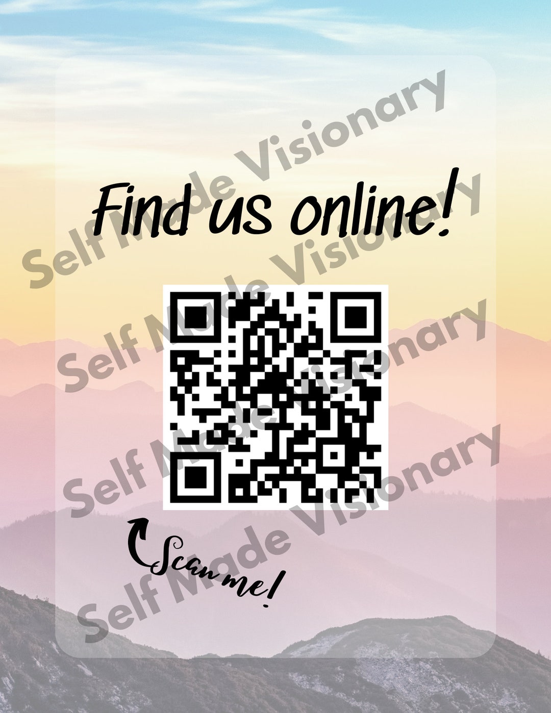 Table Top Sign QR Code, Find Us Online Flyer for Vendor Event - Etsy