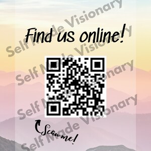 Table Top Sign QR Code, Find Us Online Flyer for Vendor Event - Etsy