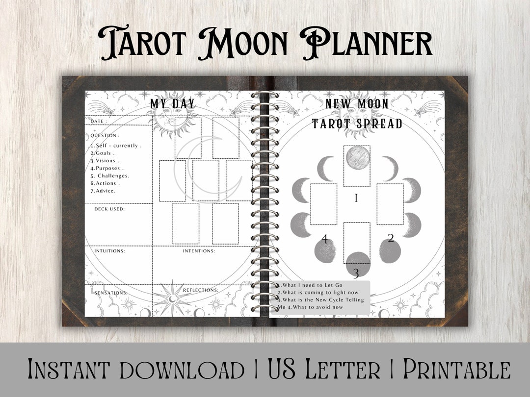Tarot Journal, Printable Gothic Tarot Journal, Witchy Planner, Daily ...