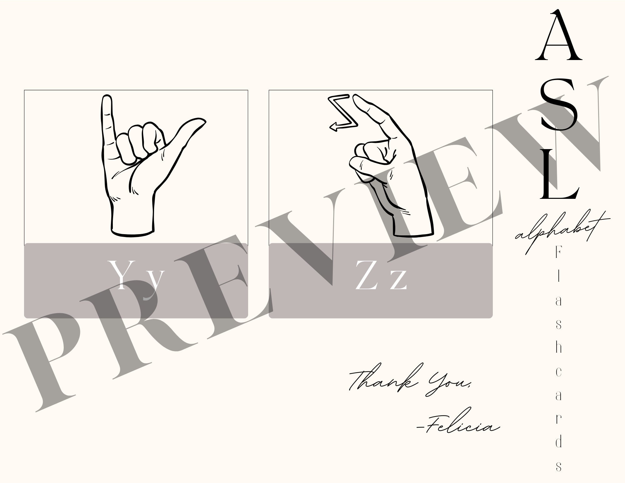 ASL Alphabet Flashcards - INSTANT DOWNLOAD - Printable - Homeschool ...