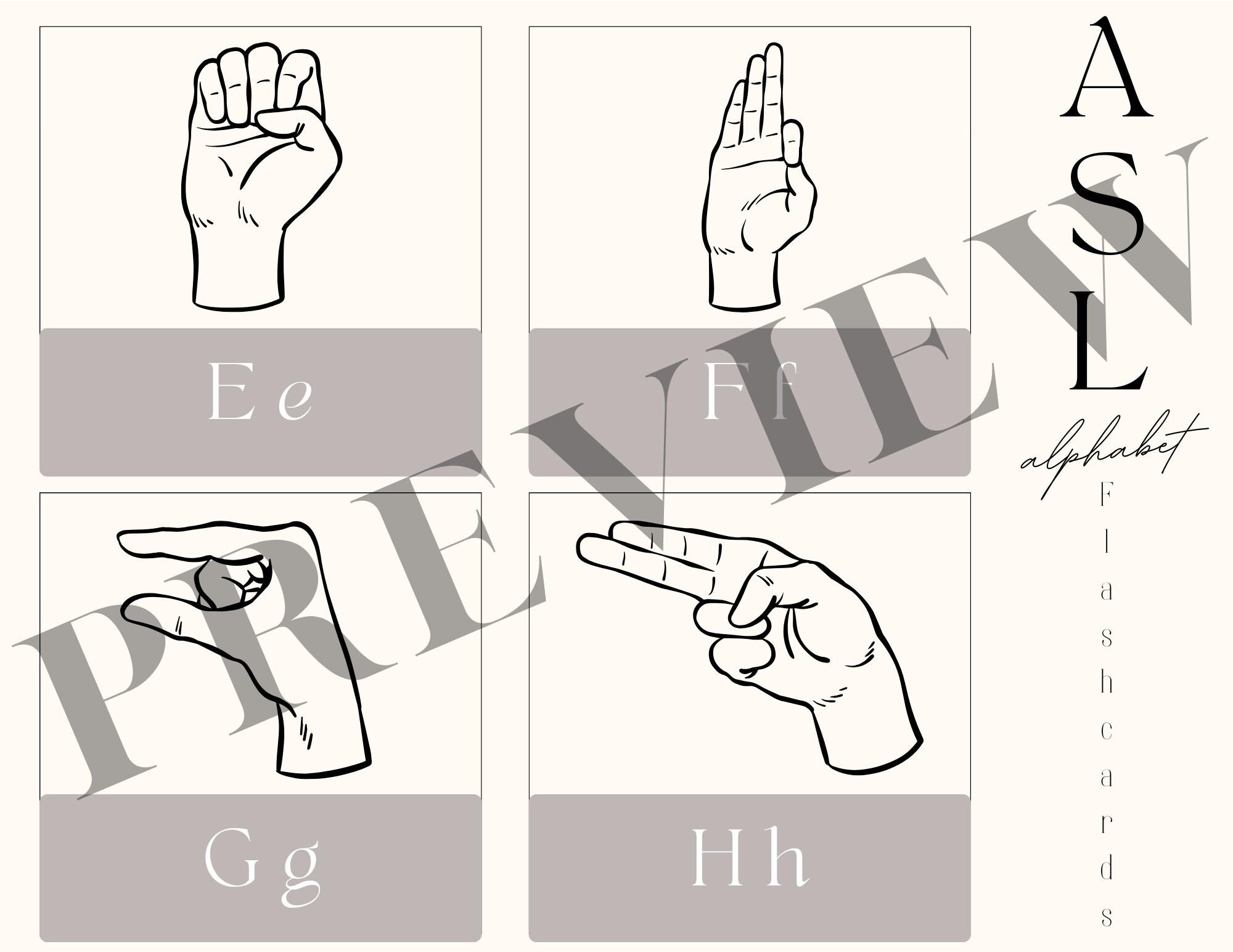 ASL Alphabet Flashcards - INSTANT DOWNLOAD - Printable - Homeschool ...