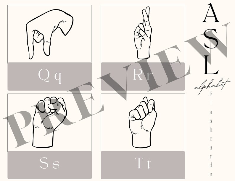 ASL Alphabet Flashcards INSTANT DOWNLOAD Printable Homeschool Sign ...